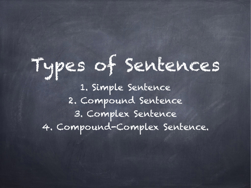 Types of Sentences: Simple, Compound, Complex. | Teaching Resources