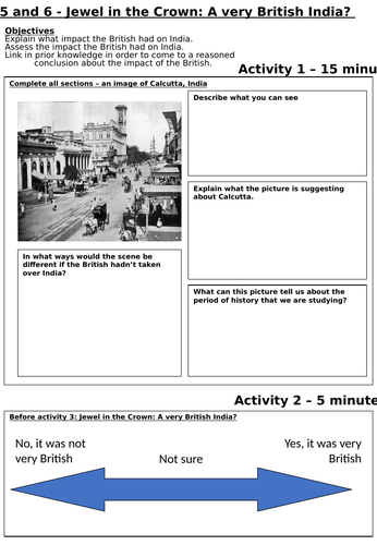 Lesson 5 - 6 British Empire Workbook | Teaching Resources