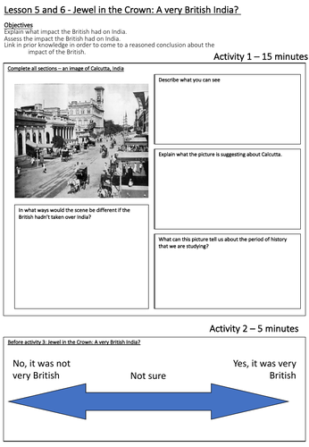 Lesson 5 - 6 British Empire Workbook | Teaching Resources
