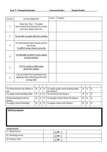 Year 7 Introduction To Formal Elements Teaching Resources