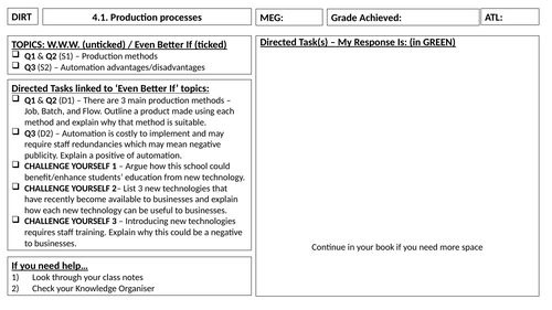 COMPLETE LESSON: Production Methods (PPT, ASSESSMENT, DIRT) | Teaching ...
