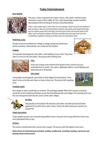 Tudor Entertainment | Teaching Resources