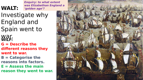 Why did England and Spain go to war? Elizabethan England | Teaching ...