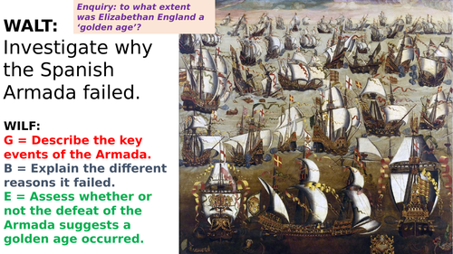 Failure of the Spanish Armada - Elizabethan England | Teaching Resources