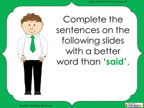 Words Instead of Said - KS2 | Teaching Resources