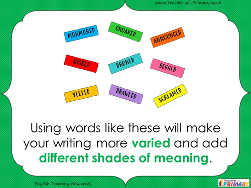 Words Instead of Said - KS2 | Teaching Resources