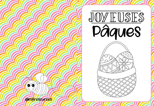 French KS3 - Easter colouring cards | Teaching Resources