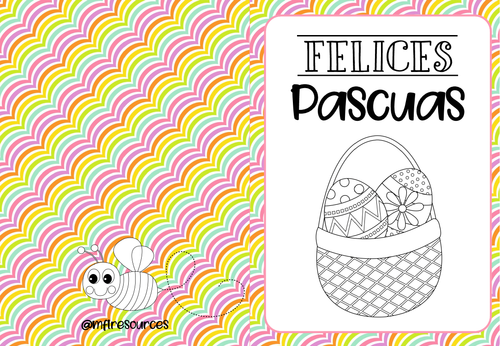 Spanish KS3 - Easter colouring cards | Teaching Resources