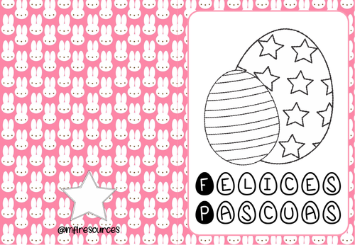 Spanish KS3 - Easter colouring cards | Teaching Resources