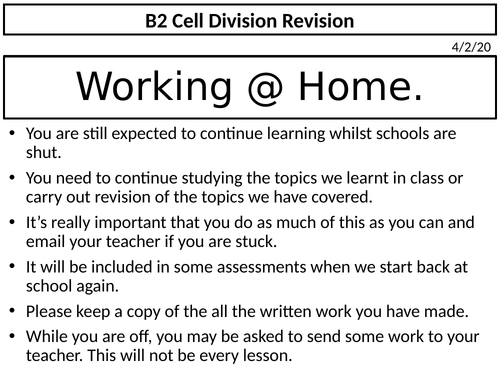 B2 Cell Division Revision (AQA 9-1) | Teaching Resources