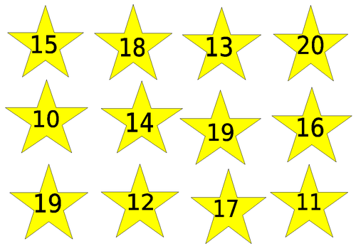 Star number ordering (10-20) | Teaching Resources