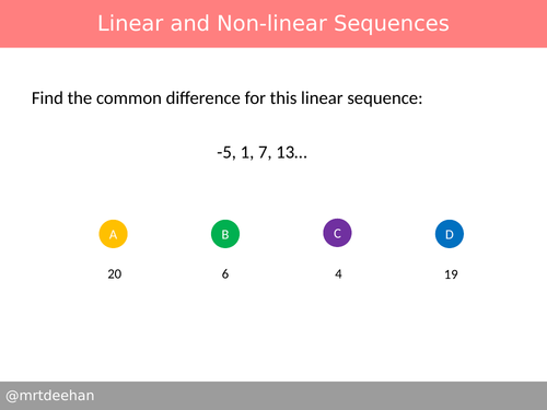 Linear and Non-linear Sequences Diagnostic Questions | Teaching Resources Linear and Non-linear Sequences Diagnostic Questions | Teaching Resources