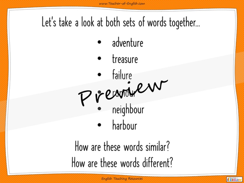 Common Word Endings | Teaching Resources