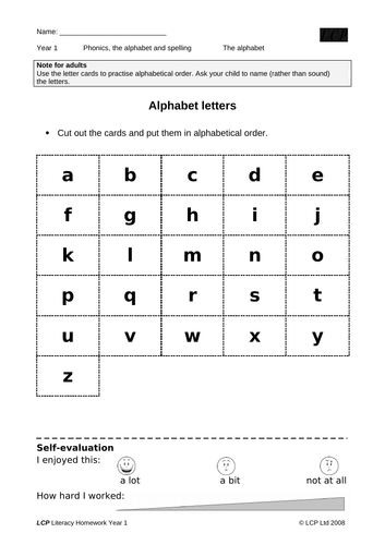 Year 1 Literacy/English Home Learning Pack includes Parental Guidance ...