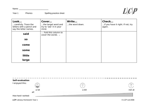 Year 1 Literacy/English Home Learning Pack includes Parental Guidance ...
