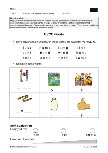 Year 1 Literacy/English Home Learning Pack includes Parental Guidance ...