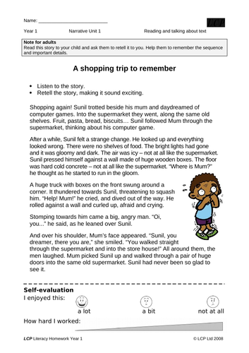 Year 1 Literacy/English Home Learning Pack includes Parental Guidance ...