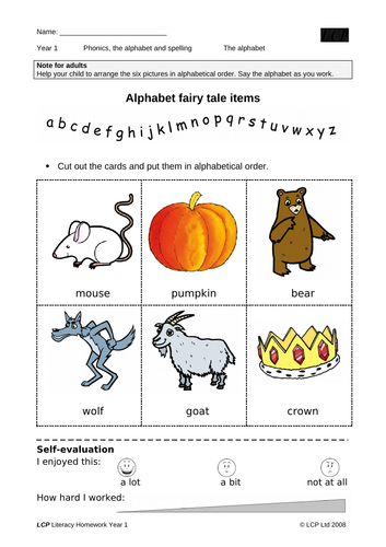 Year 1 Literacy/English Home Learning Pack includes Parental Guidance ...