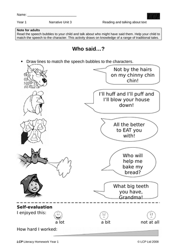 Year 1 Literacy/English Home Learning Pack includes Parental Guidance ...