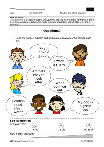 Year 1 Literacy/English Home Learning Pack includes Parental Guidance ...