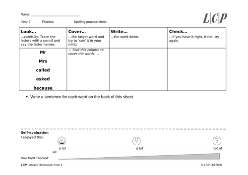 Year 2 Literacy/English Home Learning Pack (50 sheets) including ...
