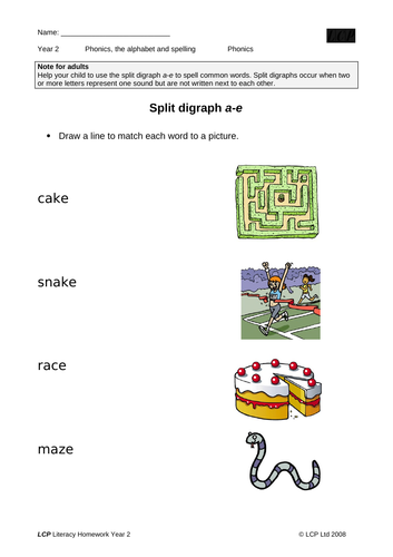 Year 2 Literacy/English Home Learning Pack (50 sheets) including ...