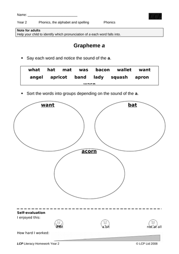 Year 2 Literacy/English Home Learning Pack (50 sheets) including ...