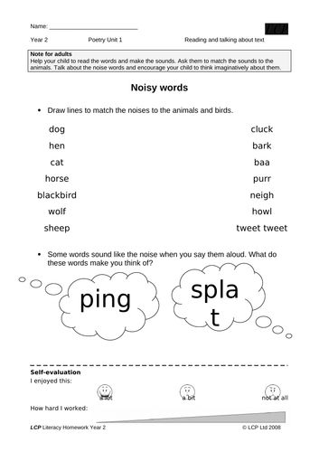 Year 2 Literacy/English Home Learning Pack (50 sheets) including ...