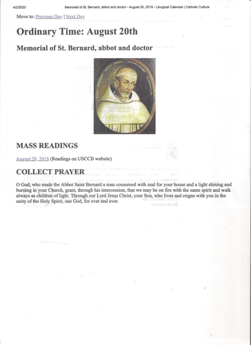 Saint Bernard (c 1090-1153) Feast Day 20th August | Teaching Resources