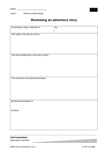 Year 3 English/Literacy Full Home Learning Pack (46 sheets) including ...