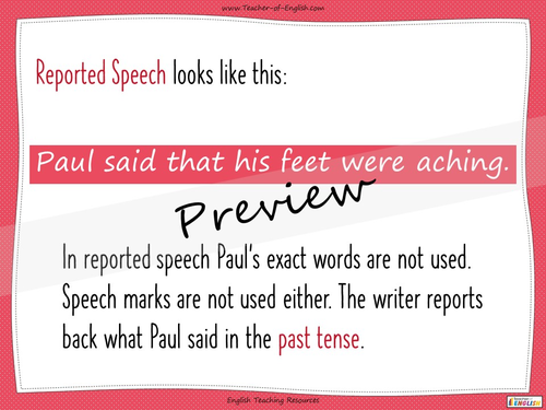 Direct and Reported Speech | Teaching Resources