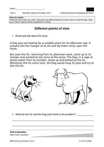 Year 4 English/ Literacy Home Learning Pack (48 sheets) including ...