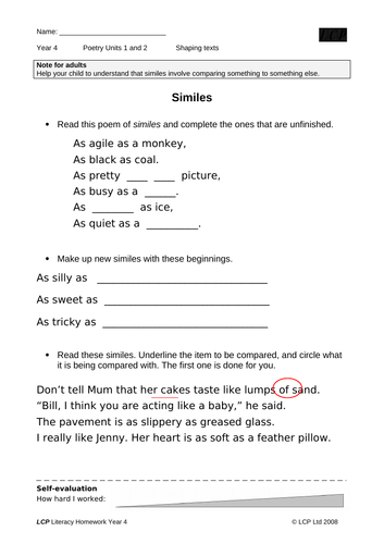 Year 4 English/ Literacy Home Learning Pack (48 sheets) including ...