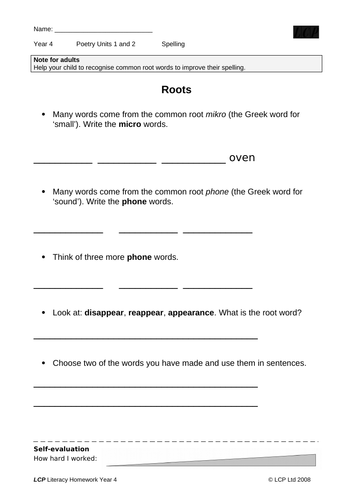 Year 4 English/ Literacy Home Learning Pack (48 sheets) including ...