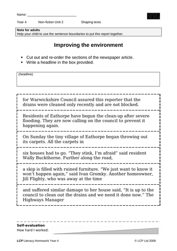 Year 4 English/ Literacy Home Learning Pack (48 sheets) including ...