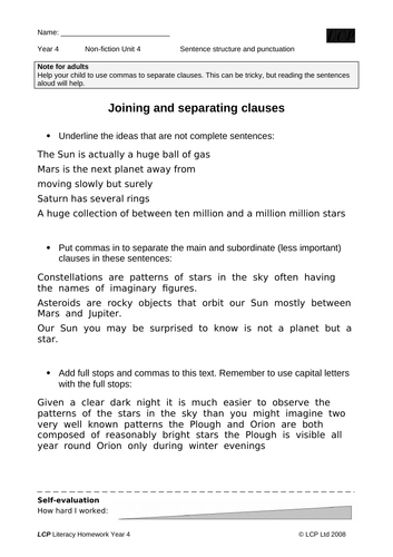 Year 4 English/ Literacy Home Learning Pack (48 sheets) including ...