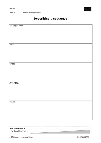 Year 4 English/ Literacy Home Learning Pack (48 sheets) including ...