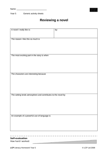 Year 5 English/Literacy Home Learning Pack (44 sheets) includes ...