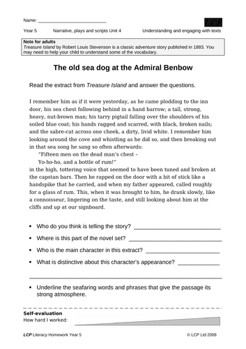 Year 5 English/Literacy Home Learning Pack (44 sheets) includes ...