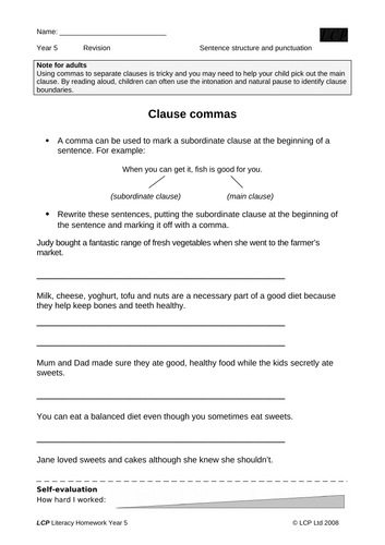Year 5 English/Literacy Home Learning Pack (44 sheets) includes ...