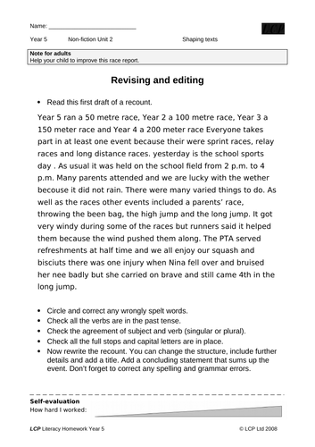 Year 5 English/Literacy Home Learning Pack (44 sheets) includes ...