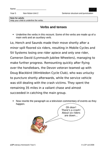 Year 5 English/Literacy Home Learning Pack (44 sheets) includes ...