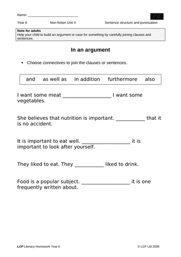 Year 6 English/Literacy Home Learning Pack (46 sheets) including ...