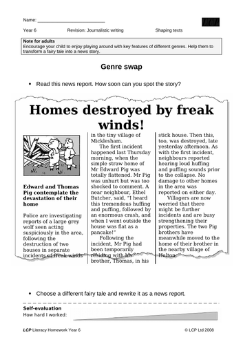 Year 6 English/Literacy Home Learning Pack (46 sheets) including ...