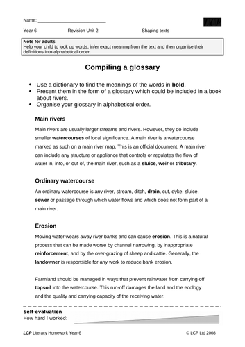 Year 6 English/Literacy Home Learning Pack (46 sheets) including ...