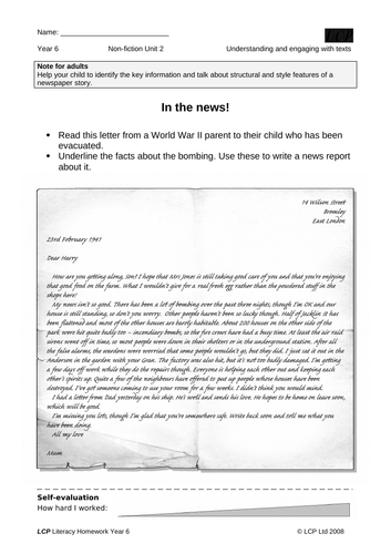 Year 6 English/Literacy Home Learning Pack (46 sheets) including ...