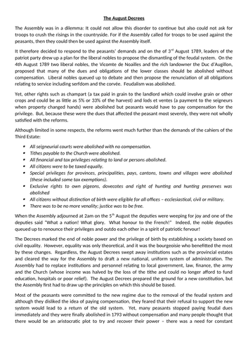 August Decrees and the Declaration of the Rights of Man and Citizen ...