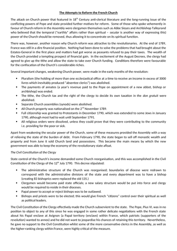 Civil Constitution of the Clergy and Clerical Oath | Teaching Resources