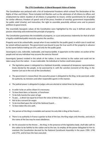 The French Constitution of 1791 | Teaching Resources