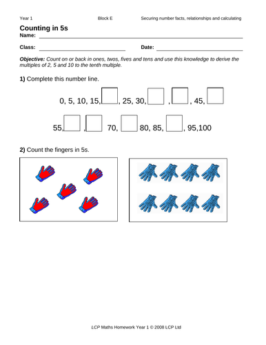 Year 1 Maths Home Learning Pack including (39 sheets) Answers and ...